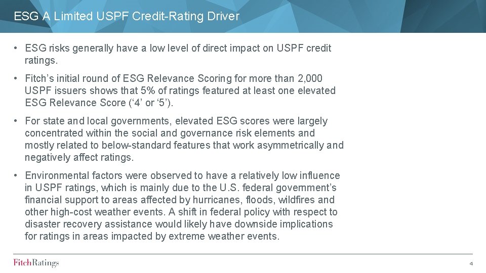 ENVIRONMENTAL SOCIAL GOVERNANCE ESG RELEVANCE SCORES Integration and