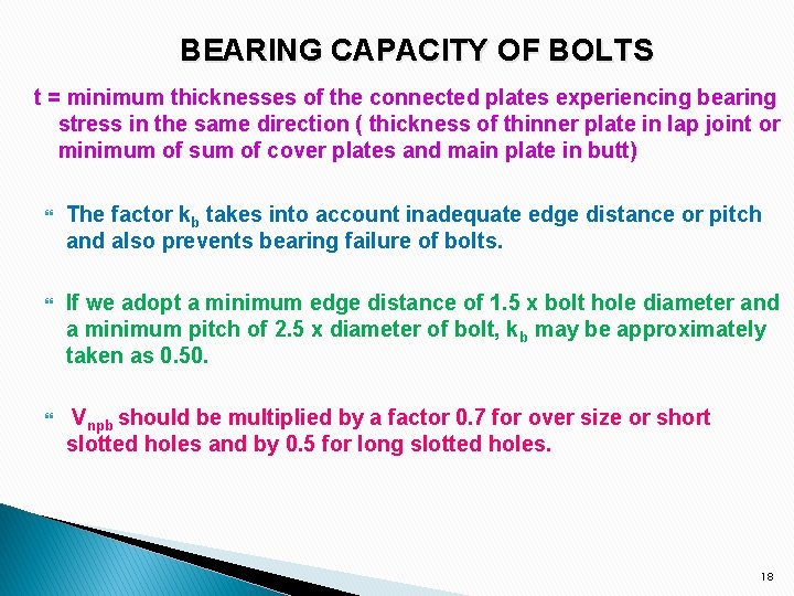 CE 318 N L5 DESIGN STRENGTH OF BEARING