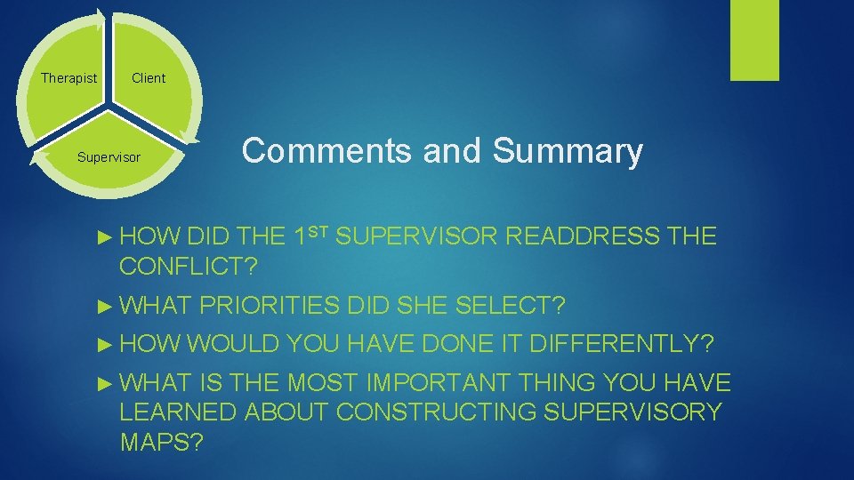 Guidelines Maps and Competencies for Clinical Supervision in
