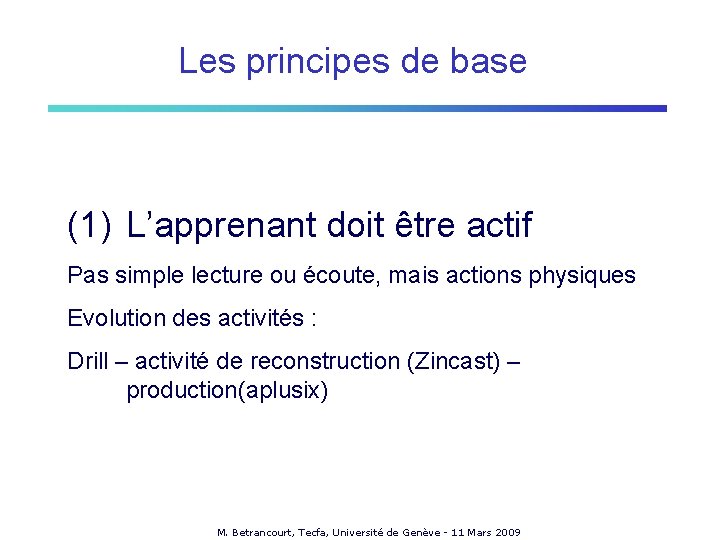 Chapitre 1 Les didacticiels et l EAO Cours