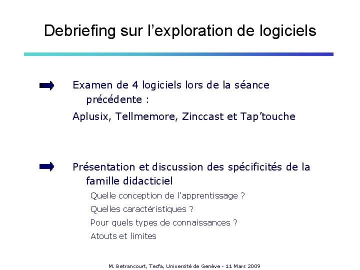 Chapitre 1 Les didacticiels et l EAO Cours