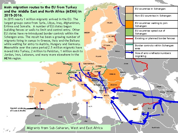 Animated Map of migration routes to the Schengen