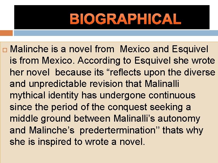 Malinche excerpt By Laura Esquivel Mexico INTRODUCTION This