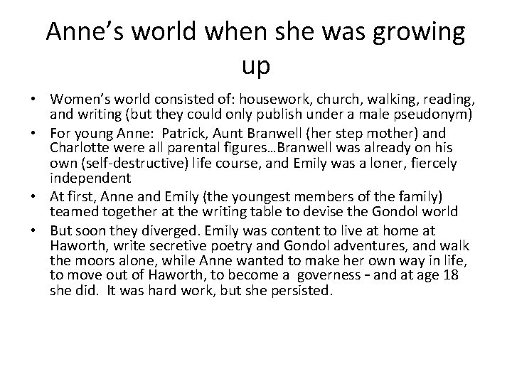 A Closer Look at the Novels of Anne