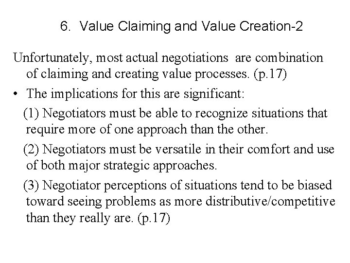 CHAPTER 1 The Nature of Negotiation Learning objectives