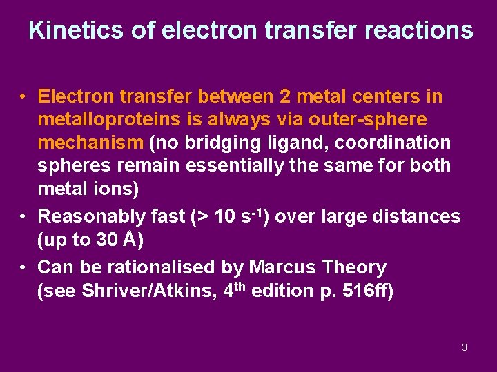 Electron transfer in biological systems 1 Biological electron