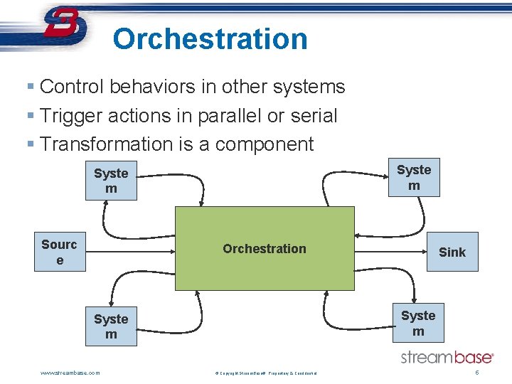 Use Cases Transformation vs Orchestration www streambase com