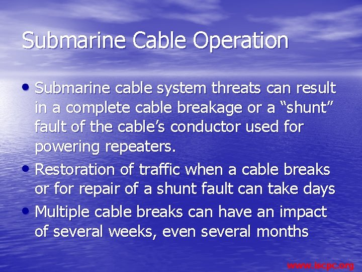 ITU Workshop Submarine Cables for OceanClimate Monitoring Disaster