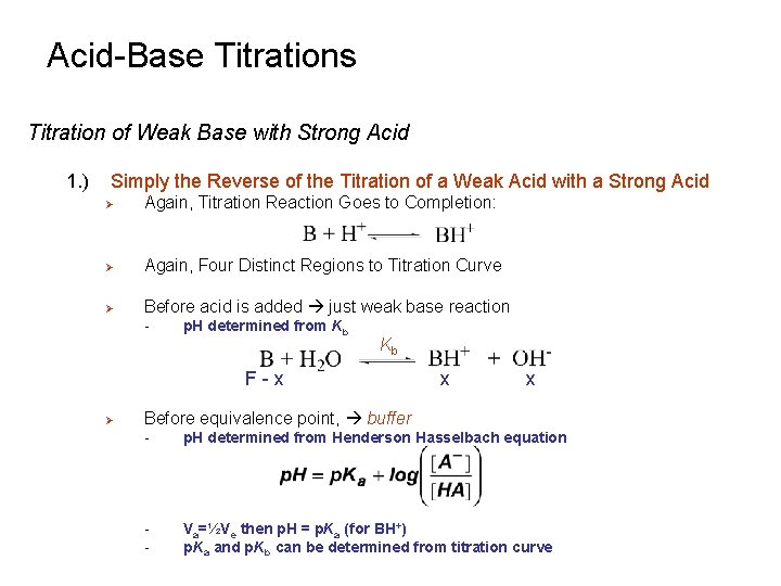 AcidBase Titrations Introduction 1 Experimental Measurements of p