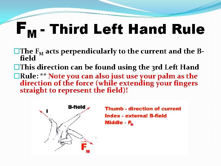 The Magnetic Force and the Third Left Hand