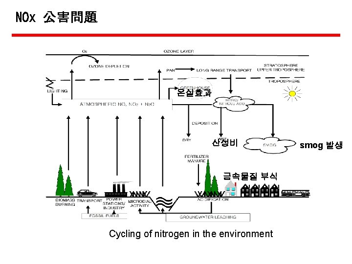 NOx Cycling of nitrogen in the environment smog