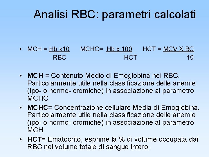 Lesame emocromocitometrico EE tra gli esami di laboratorio