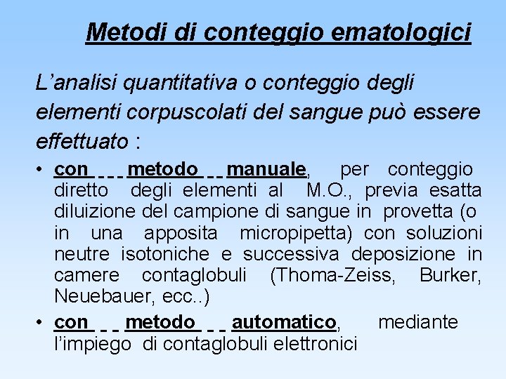 Lesame emocromocitometrico EE tra gli esami di laboratorio