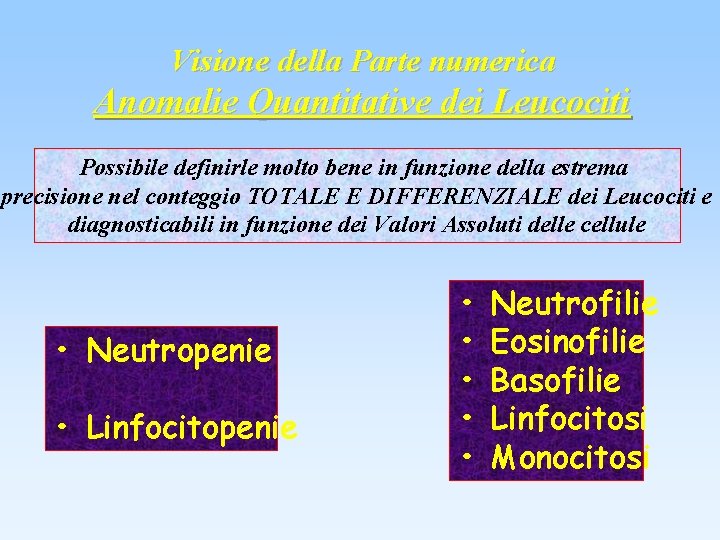 Lesame emocromocitometrico EE tra gli esami di laboratorio