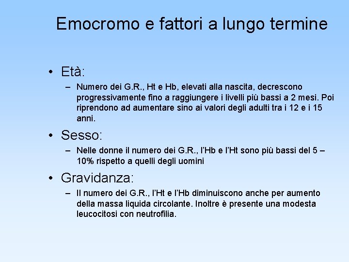 Lesame emocromocitometrico EE tra gli esami di laboratorio