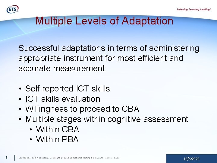 Skill Based Adaptive Routing and Reading Component Assessment