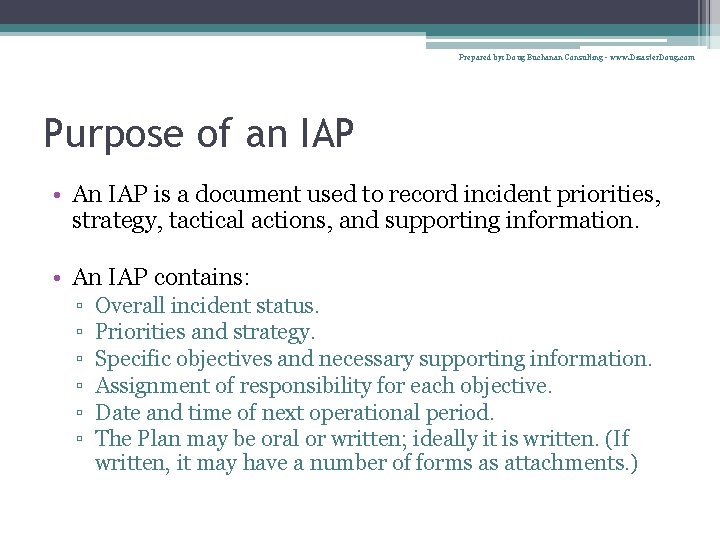 Incident Action Plan IAP Guide for Public Health
