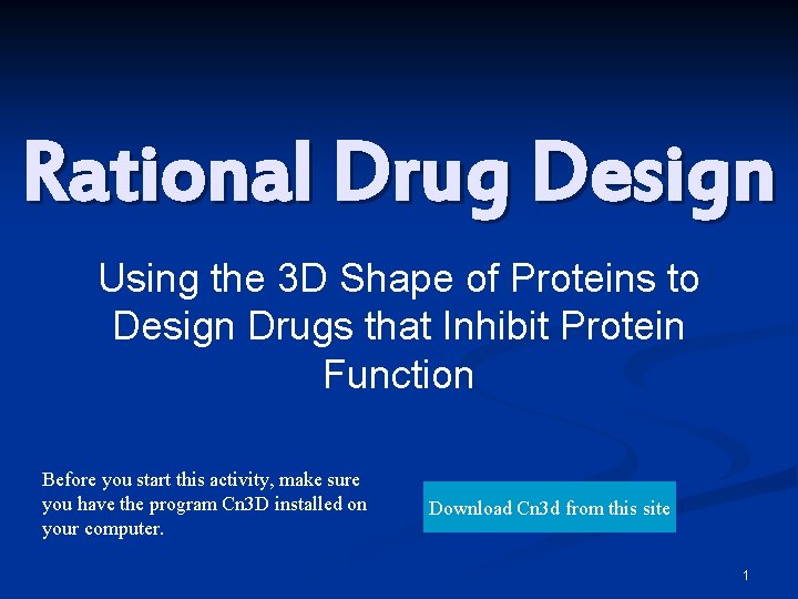 Rational Drug Design Using the 3 D Shape
