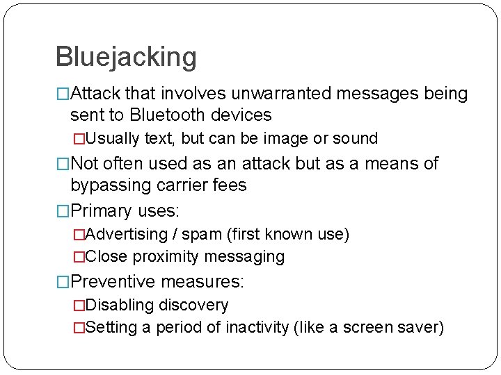 Wireless Network Attacks By John Rodriguez COSC 356