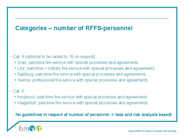 RFFS in Austria Federal Ministry of Transport Innovation
