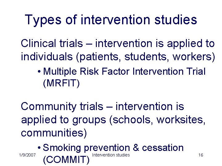 Principles of Epidemiology for Public Health EPID 600