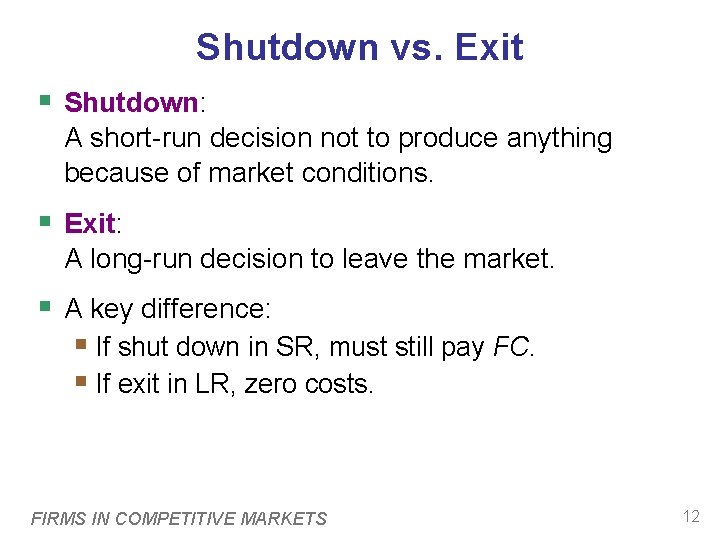 CHAPTER 14 Firms in Competitive Markets Microeonomics PRINCIPLES