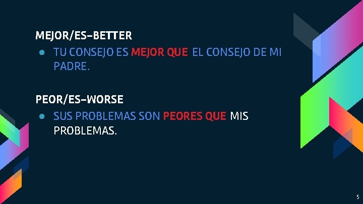 Los Comparativos y Superlativos COMPARATIVOS DE DESIGUALDAD COMPARISONS