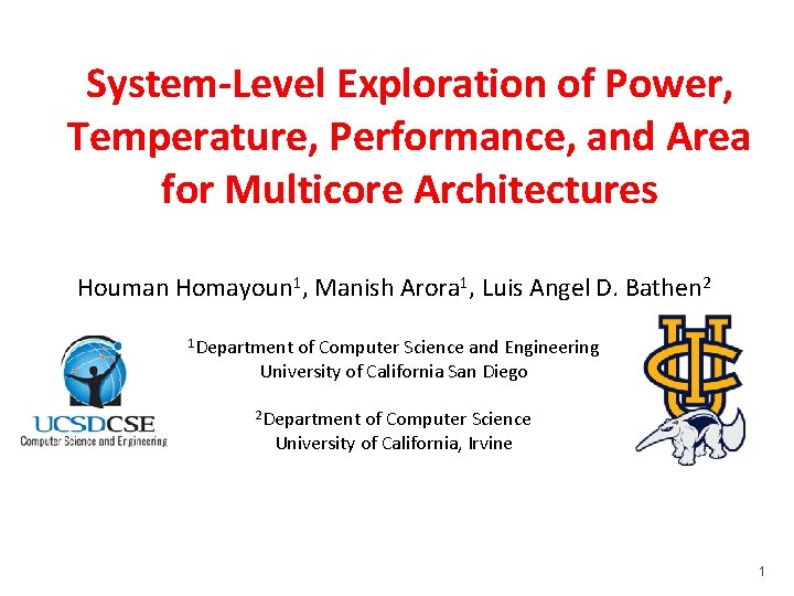 SystemLevel Exploration of Power Temperature Performance and Area