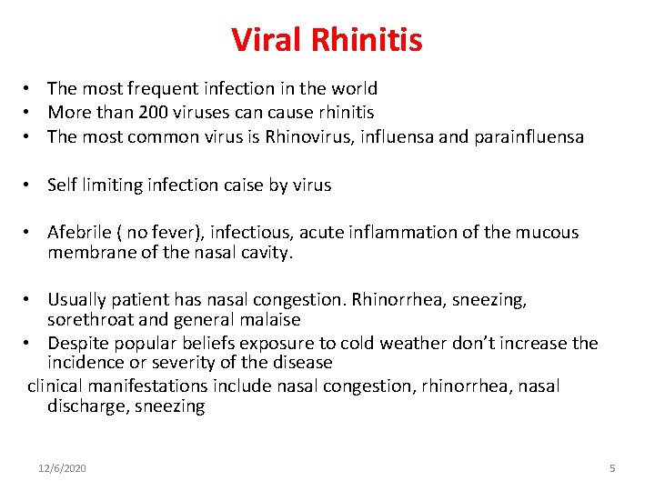 Upper Respiratory Tract Disorder Lecture 2 1262020 1