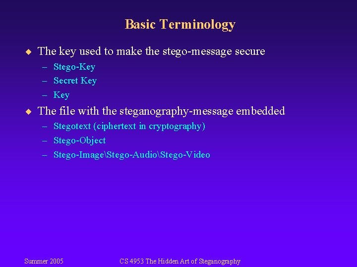 The Hidden Art of Steganography What is hiding