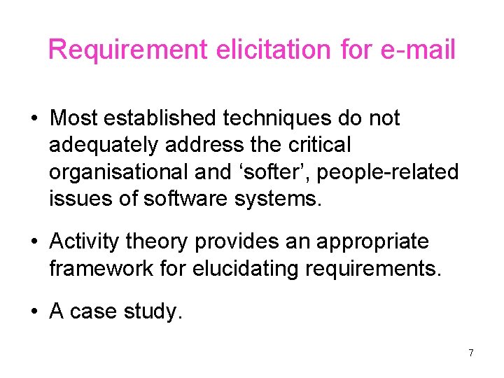 Designing usable collaborative email using activity theory Dr