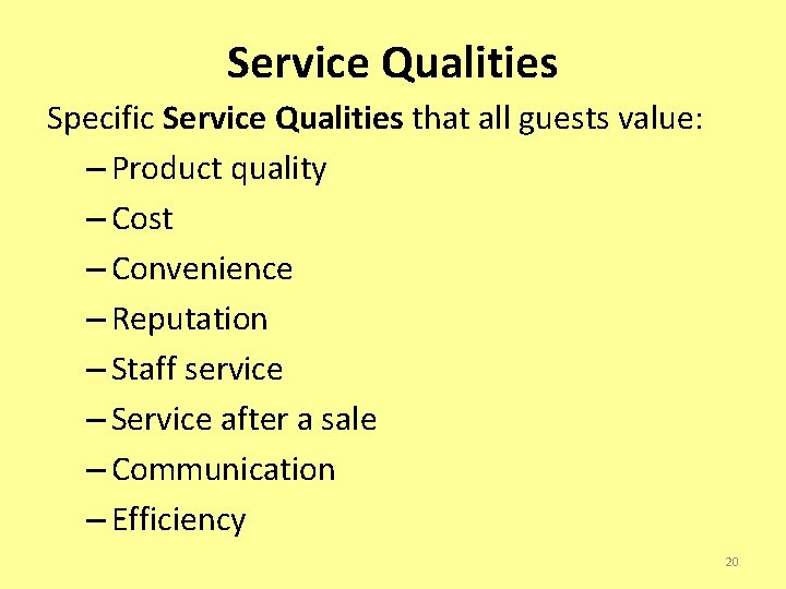 Service The Heart of Hospitality Principles of Hospitality