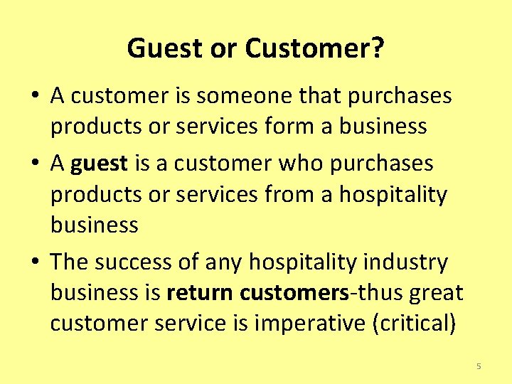 Service The Heart of Hospitality Principles of Hospitality