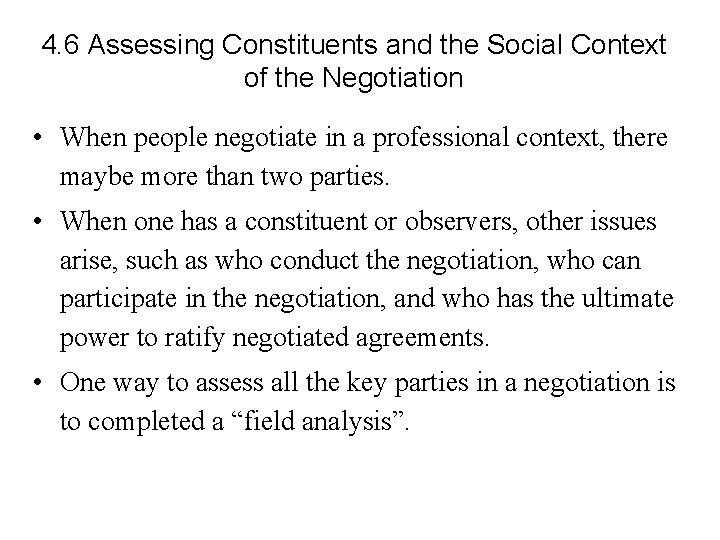 CHAPTER 4 Negotiation Strategy and Planning Overview of