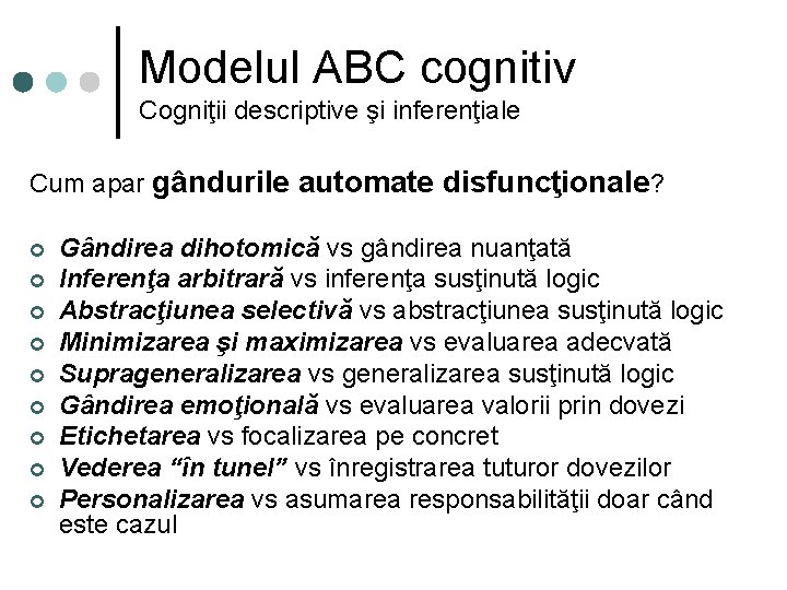 Modelul ABC cognitiv Paradigma cognitiv comportamental fundamente 1