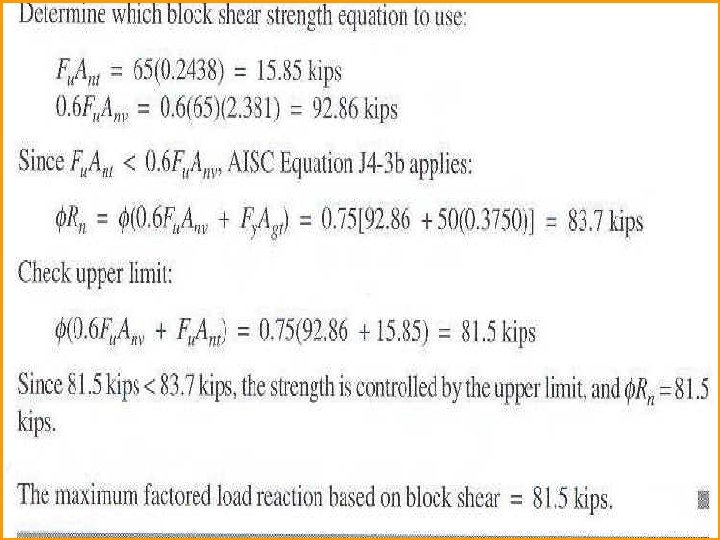 5 8 SHEAR STRENGTH Where Vu maximum shear