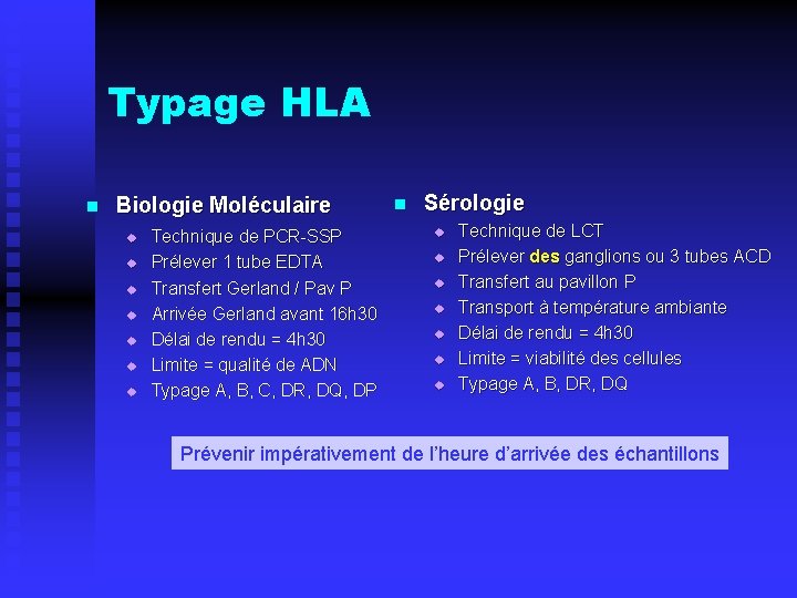 Groupage HLA et Cross Match G Perrat Laboratoire