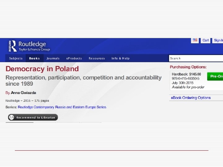 Democracy in Poland Representation participation competition and ...