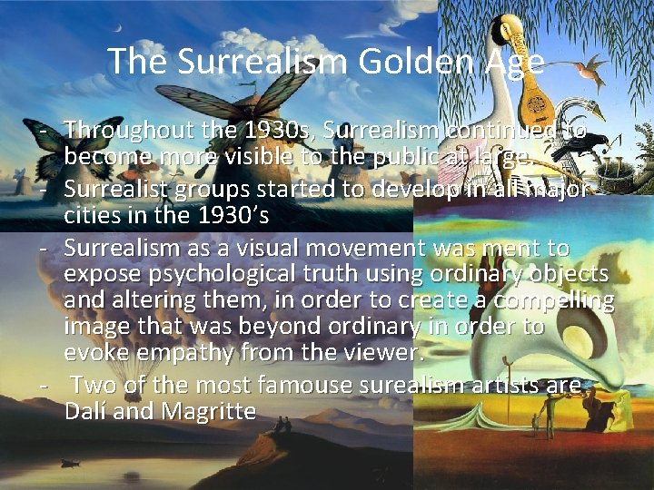 Surrealism Brianna Fogarty Surrealism Definition A style of