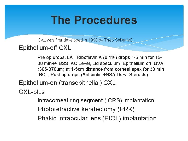 NICE Guidelines on CXL Photochemical corneal collagen crosslinkage