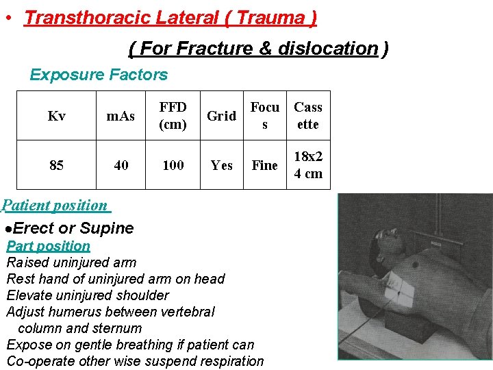 Lecture 10 Radiography of the shoulder Girdle Shoulder