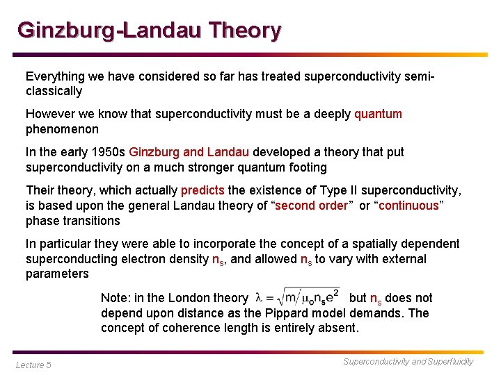The Pippard coherence length In 1953 Sir Brian