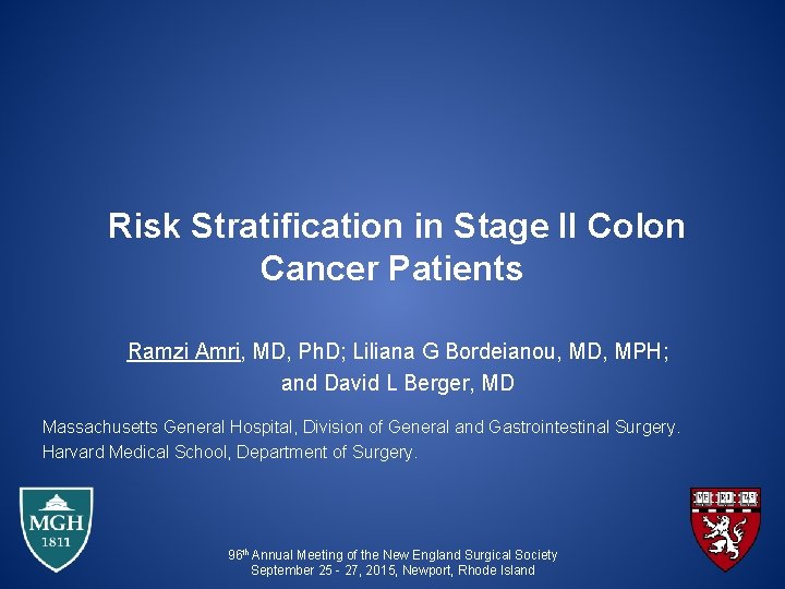 Risk Stratification in Stage II Colon Cancer Patients