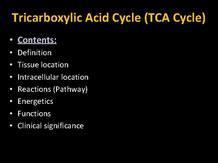 Carbohydrate MetabolismI Glycolysis TCA Cycle Hexose Monophosphate Shunt