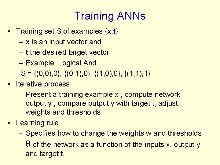 Multi Layer Perceptron Threshold Logic Unit TLU inputs