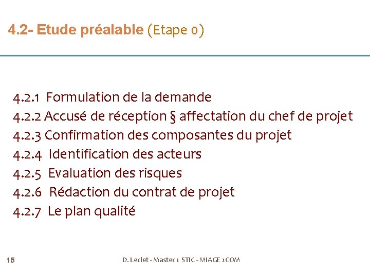 Conduite de projet Chapitre 2 La gestion de