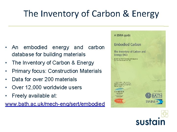 Embodied Carbon The Inventory of Carbon Energy Database