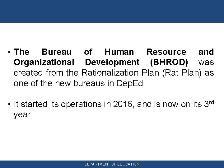 Bureau of Human Resource and Organizational Development BHROD