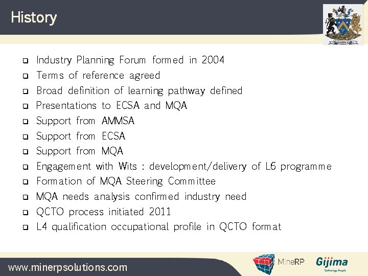 Level 4 Mine Planner Alastair Macfarlane Purpose of
