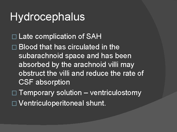 Medical Surgical Nursing II SUBARACHNOID HEMORRHAGE WITH ANEURYSYM